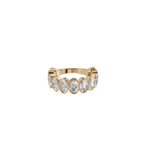 AYA FINE JEWELRY 3.08 Carat Oval Cut Lab Grown Diamond Eternity Band In Gold - Yellow