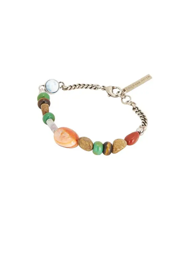 Dries Van Noten Handmade Combination Of Natural Stones Bracelet In Pink - Multi