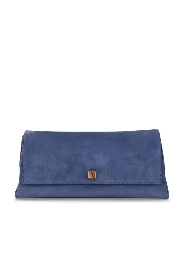 Khaite Audrey Clutch In Blue - Cloud Iris