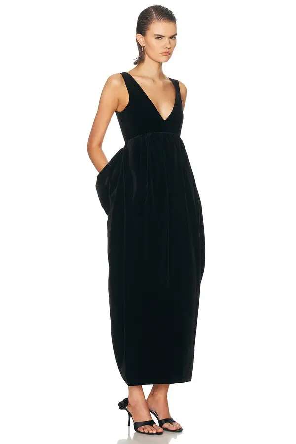 RÓHE Sculptural Volume Velvet Dress