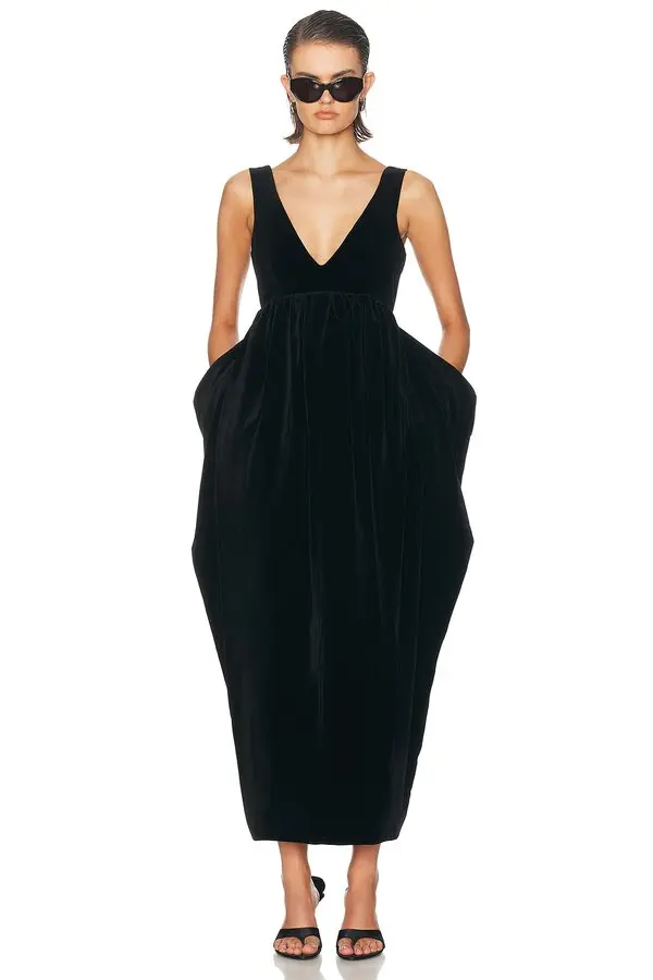 RÓHE Sculptural Volume Velvet Dress