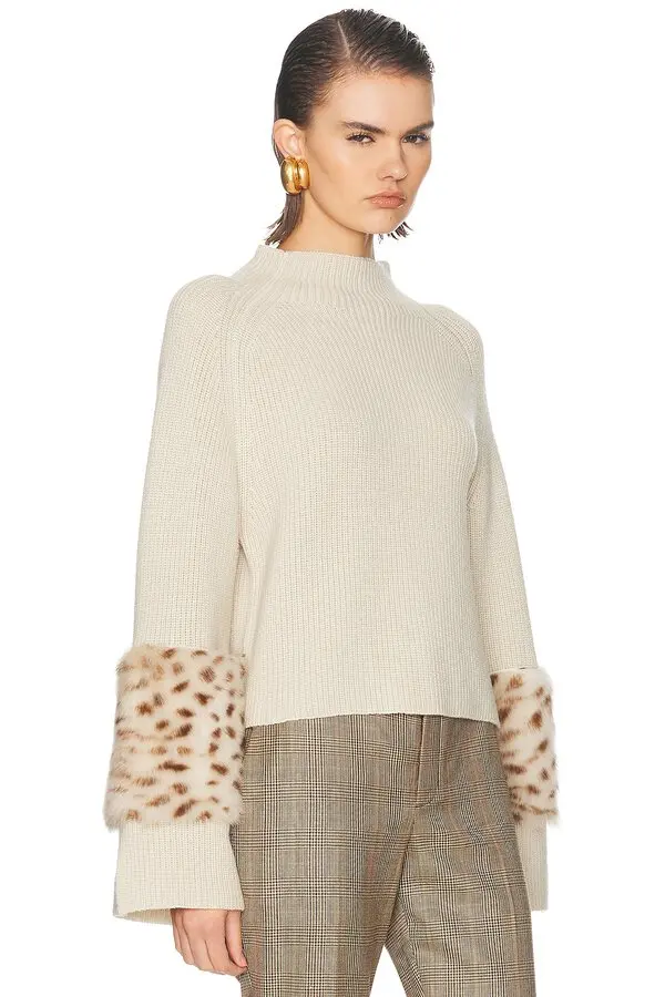 Lapointe Merino Mock Neck Sweater With Patch