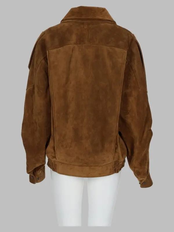 Saint Laurent Giacca Oversize In Pelle Crosta Vintage