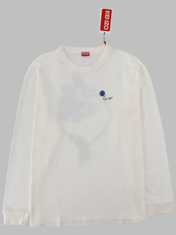 Kenzo T-shirt Tulip A Manica Lunga - White