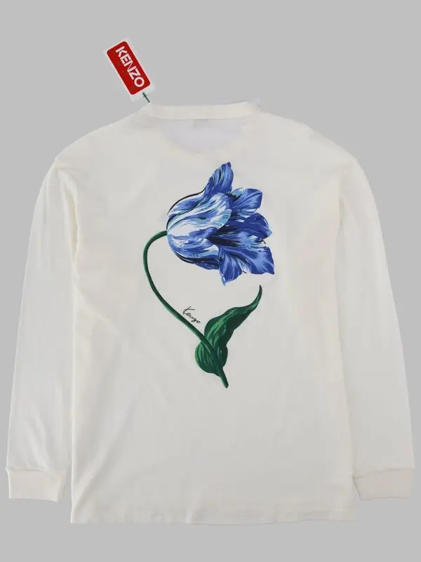 Kenzo T-shirt Tulip A Manica Lunga - White