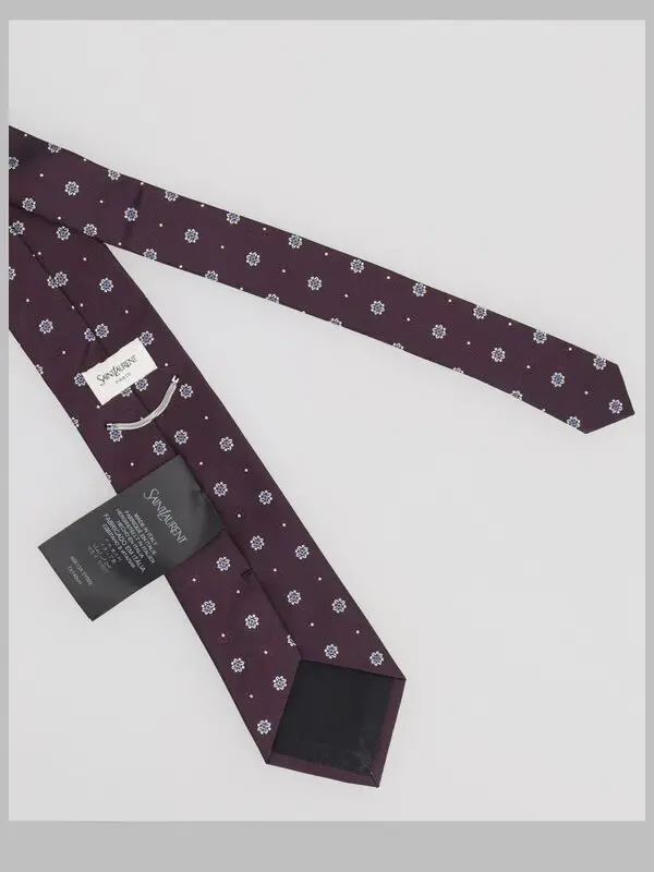Saint Laurent Cravatta In Jacquard Di Seta - Multicolor