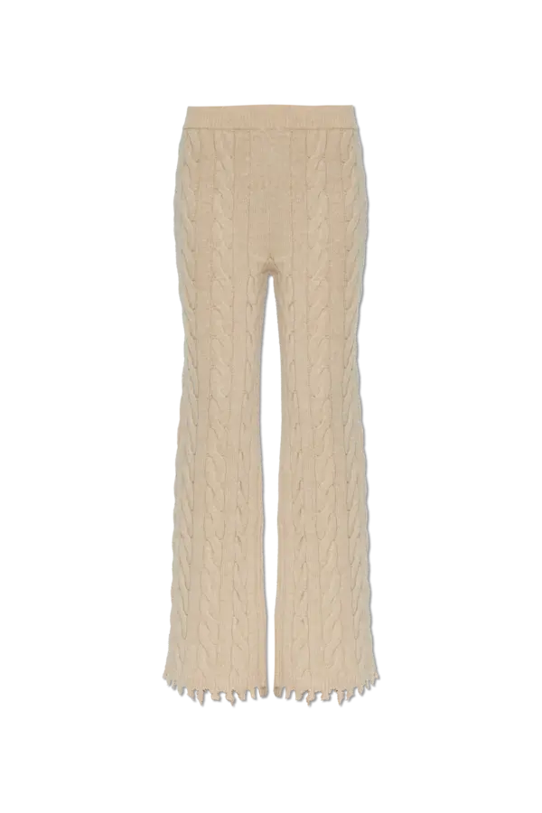 AKEP Wool Trousers With A Decorative Weave - Cream