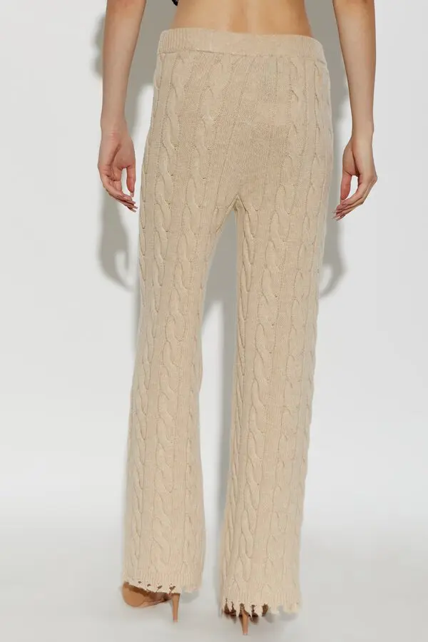 AKEP Wool Trousers With A Decorative Weave - Cream