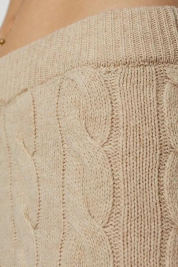 AKEP Wool Trousers With A Decorative Weave - Cream