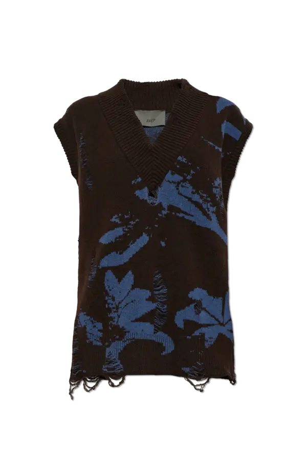 AKEP V-neck Vest - Brown