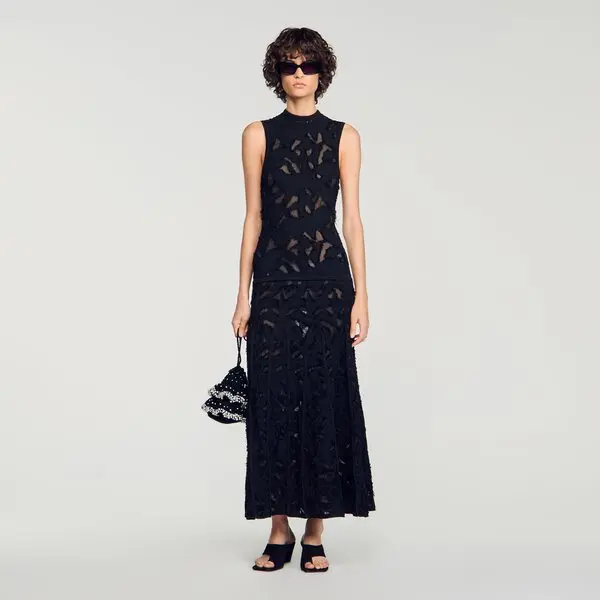 Sandro Beaded Knit Bag