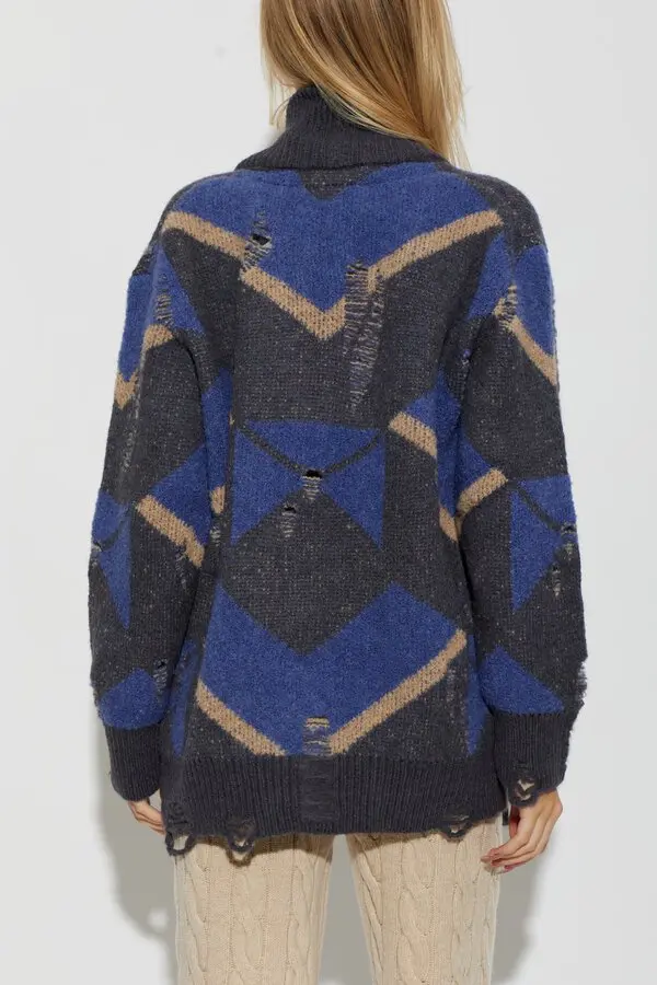 AKEP Cardigan With Decorative Weave