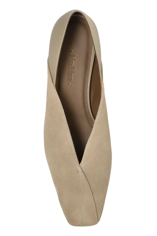 Max Mara Leather Ballerines - Beige
