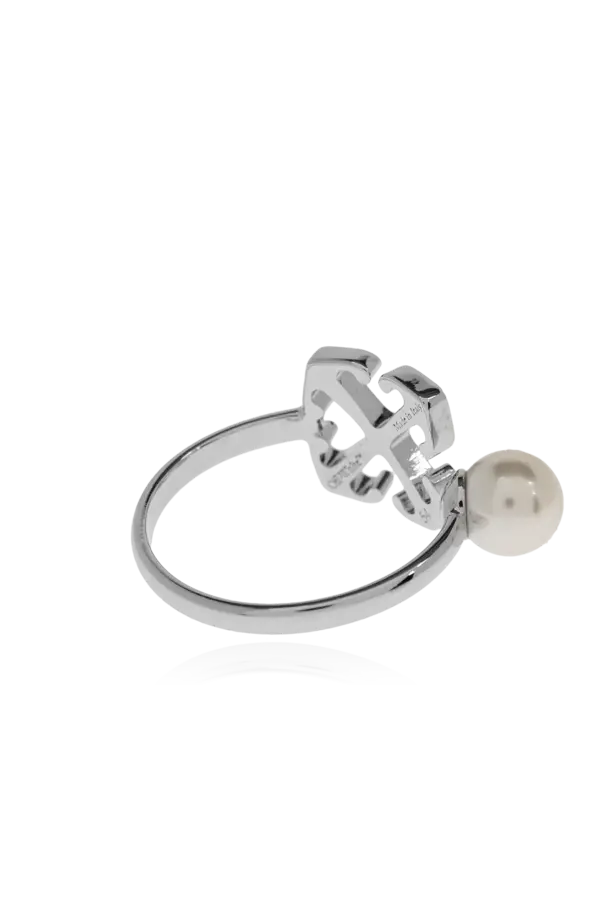 Off-White Ring With A Faux Pearl