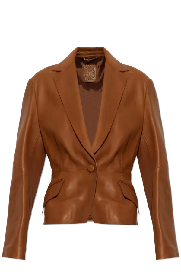 Max Mara Avenue’ Leather Blazer - Brown
