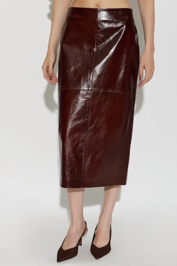 Sportmax Lappole’" Leather Skirt