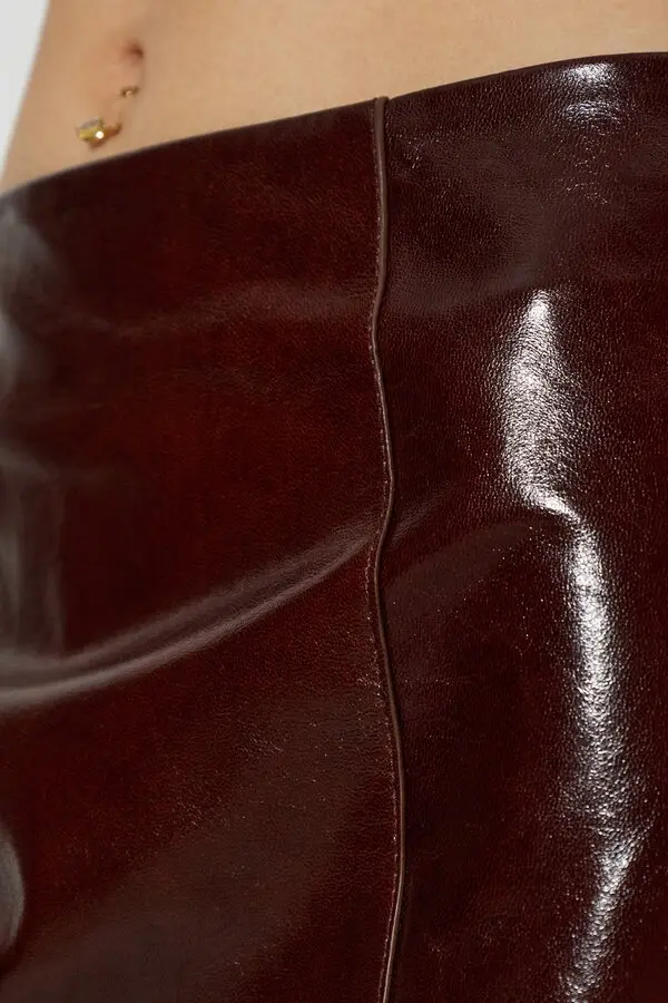 Sportmax Lappole’" Leather Skirt