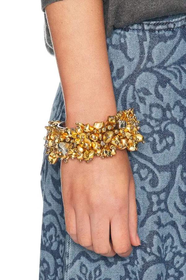 Dries Van Noten Handmade Bead Embroidered Small Cuff Bracelet