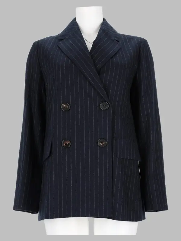 Max Mara Giacca Doppiopetto In Lana Gessata