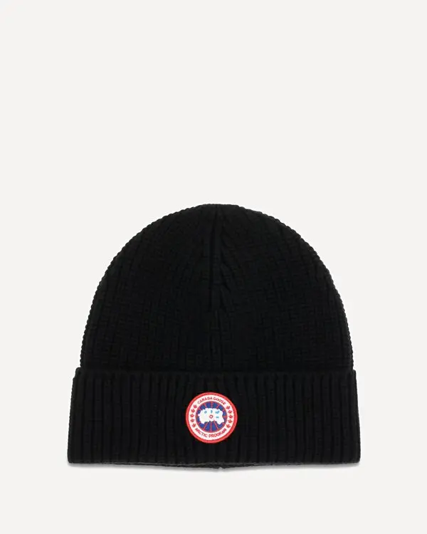 Canada Goose Rib Toque Merino Wool Beanie - Black