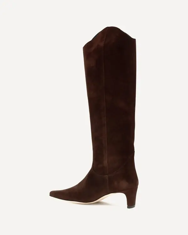 Staud Wally Western Suede Tall Boots