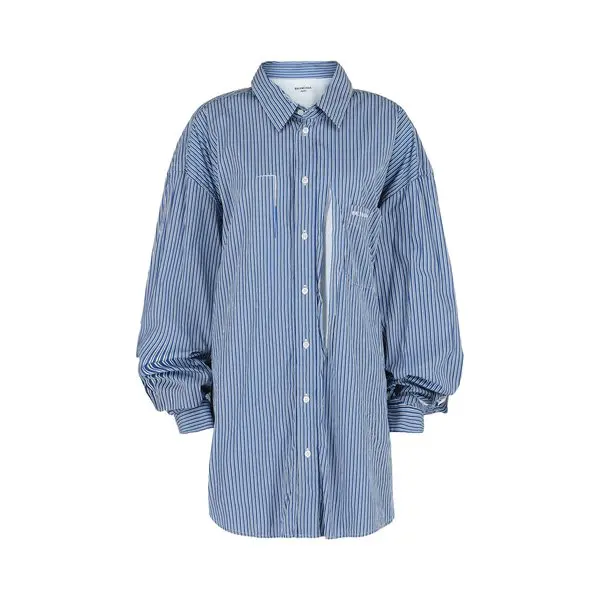 Balenciaga Distressed Striped Shirt
