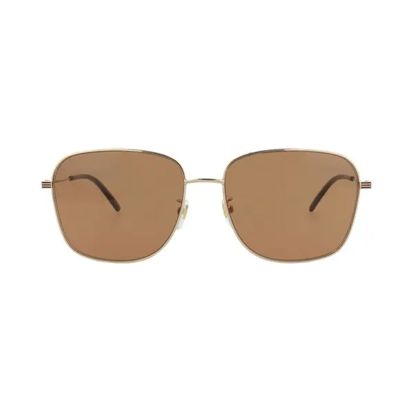 Gucci Square-frame Metal Sunglasses 'gold Gold Brown