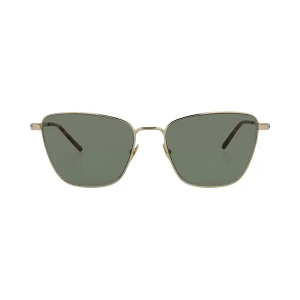 Saint Laurent Cat Eye-frame Metal Sunglasses 'gold Gold Green