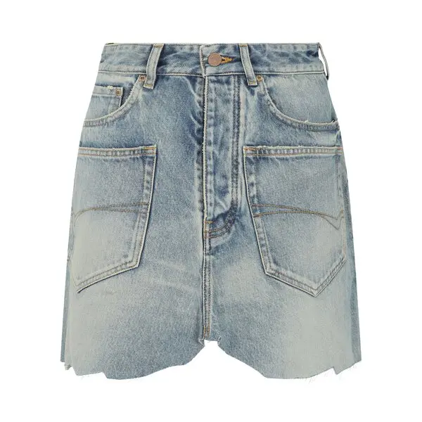 Balenciaga Raw-edge Denim Mini Skirt 'eco - Blue