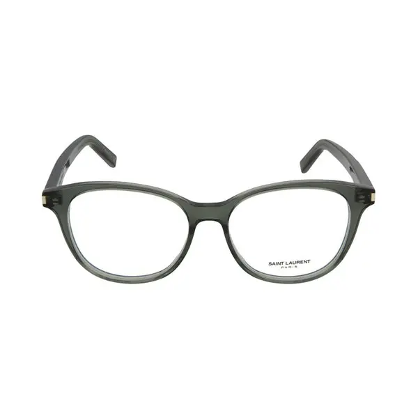 Saint Laurent Round Acetate Optical Glasses 'shiny Dark Olive