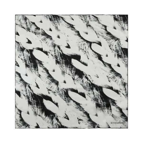 Givenchy Braid Print Silk Scarf Grey White