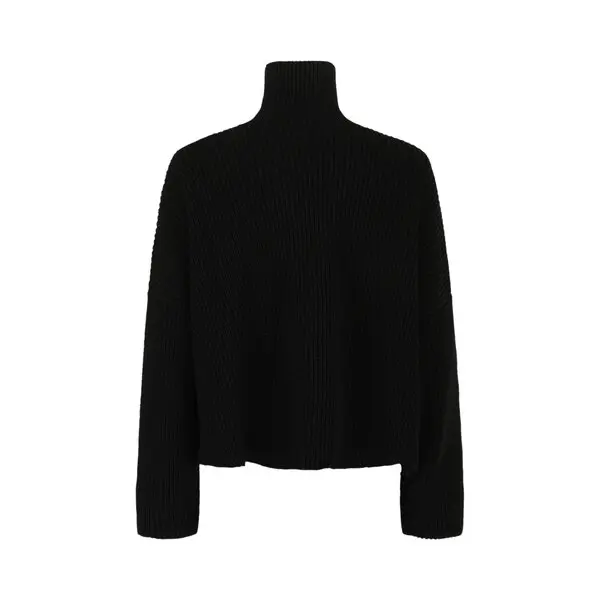 Balenciaga Cropped Knit Sweater - Black