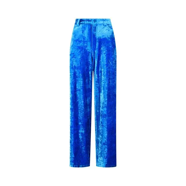 Balenciaga Crushed Velvet Wide-leg Pants 'cyclades
