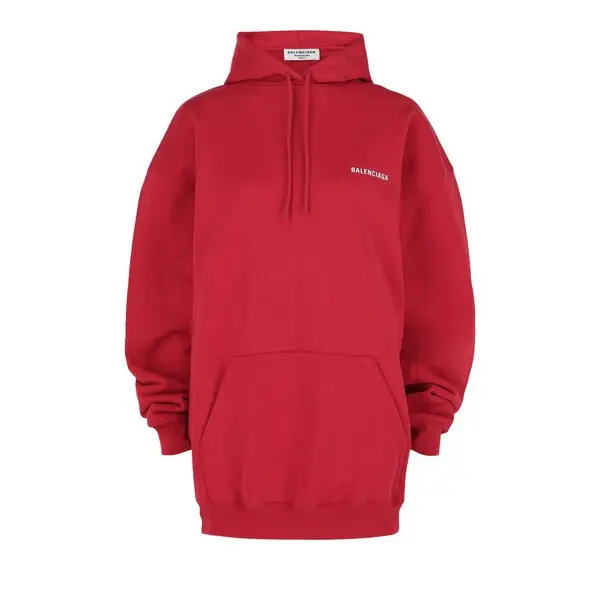 Balenciaga Medium Fit Logo Hoodie 'raspberry White
