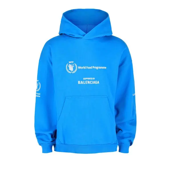 Balenciaga World Food Programme Graphic Print Hoodie 'azure White