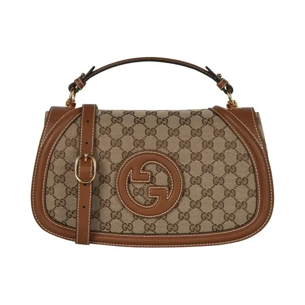 Gucci Blondie Medium Top Handle Bag 'beige Ebony Sundial - Brown