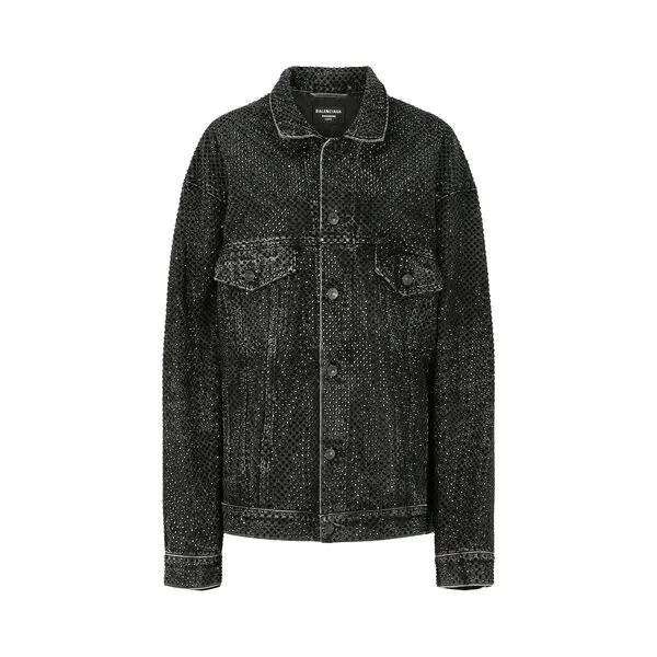 Balenciaga Crystal-embellished Oversized Jacket 'noir Iceberg