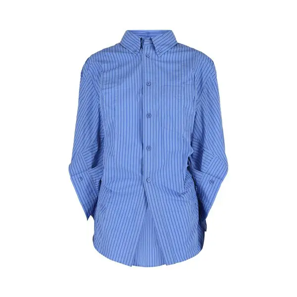 Balenciaga Diy Striped Twisted-sleeve Shirt Light