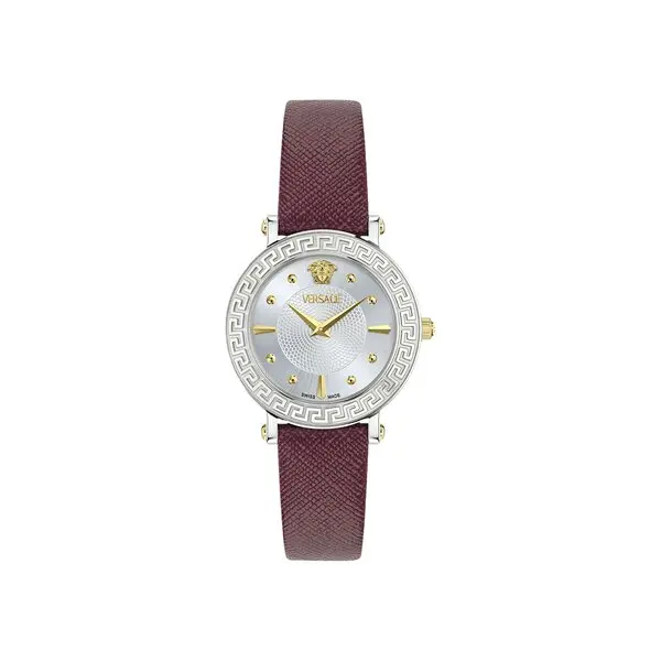 Versace Greca Sphere Leather Watch 'stainless Steel