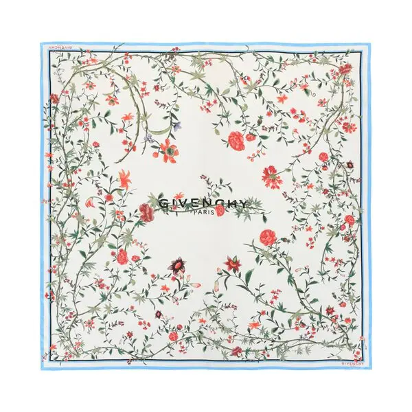 Givenchy Floral Print Silk Square Scarf 'light