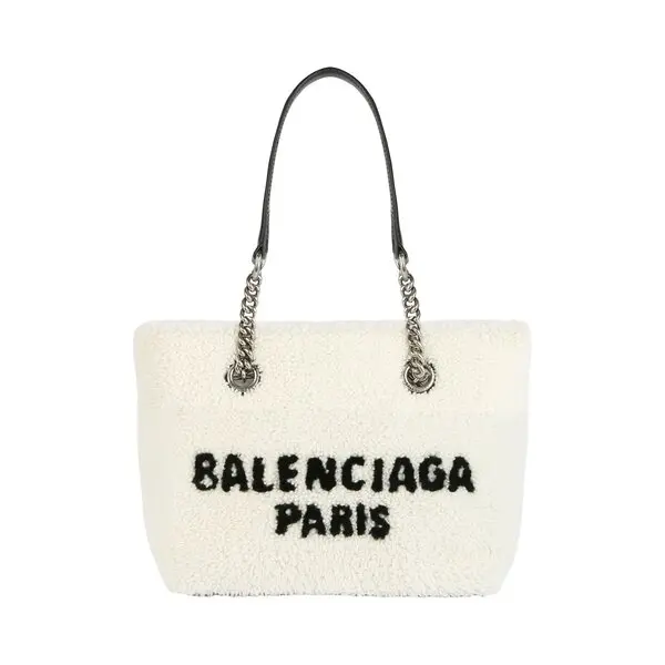 Balenciaga Shearling Duty Free Tote 'natural