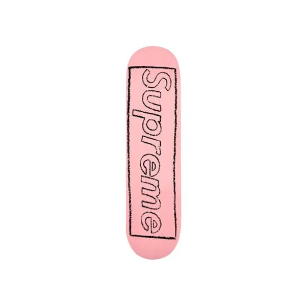 Supreme X Kaws Chalk Logo Skateboard Deck - Pink