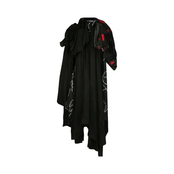 Balenciaga Deconstructed Abstract Floral-print Midi Dress