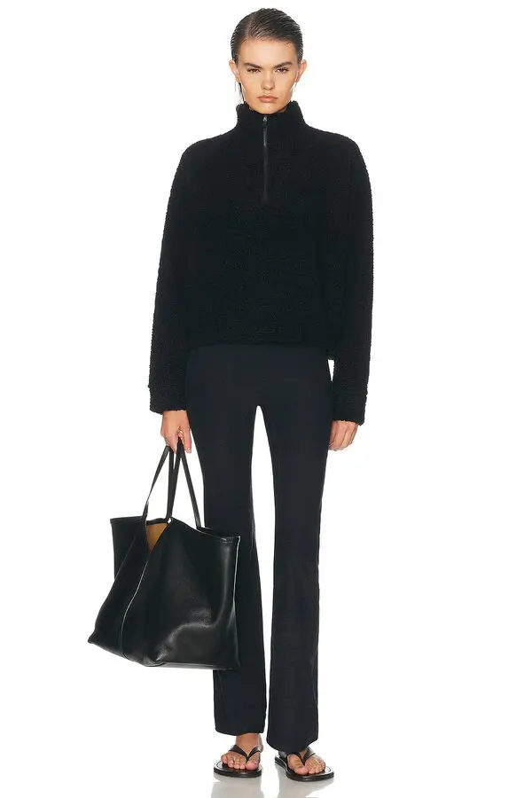 Year Of Ours Lucia Half Zip Fleece Pullover - Black