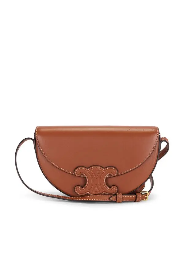 Celine Besace Cuir Triomphe Shoulder Bag - Brown