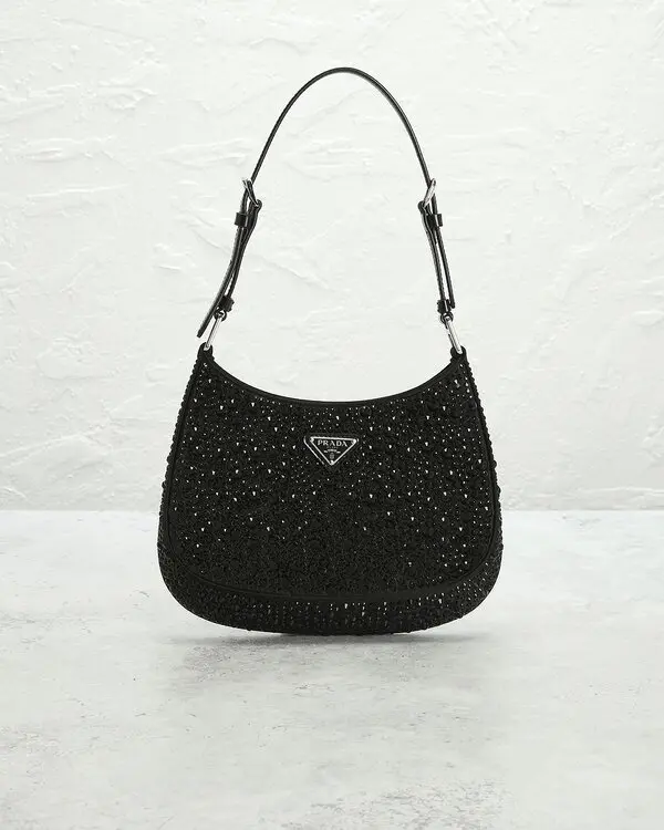 FWRD RENEW Prada Satin Embellished Cleo Shoulder Bag