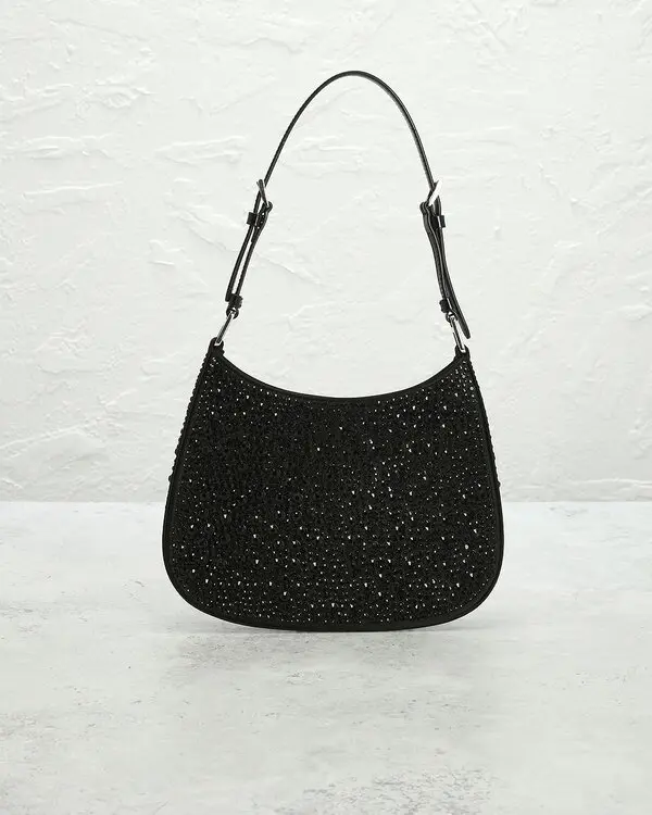 FWRD RENEW Prada Satin Embellished Cleo Shoulder Bag