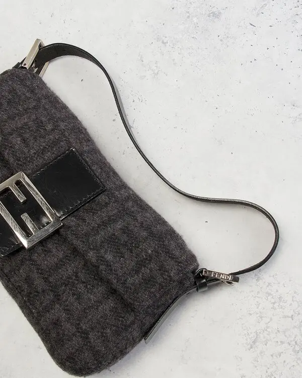 FWRD RENEW Fendi Zucca Baguette Shoulder Bag - Gray