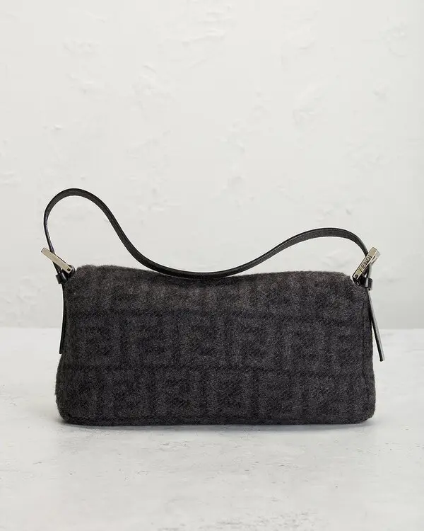 FWRD RENEW Fendi Zucca Baguette Shoulder Bag - Gray