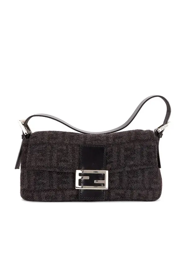 Fendi Zucca Baguette Shoulder Bag - Gray